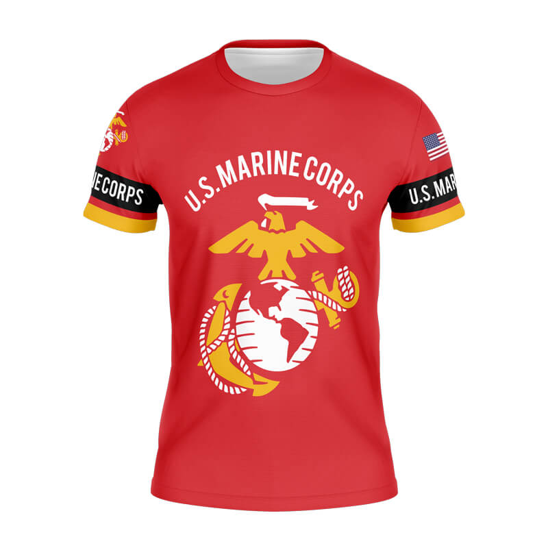 U.S Marine Corps Running Shirt (V1) (Red) – Bicycle Booth