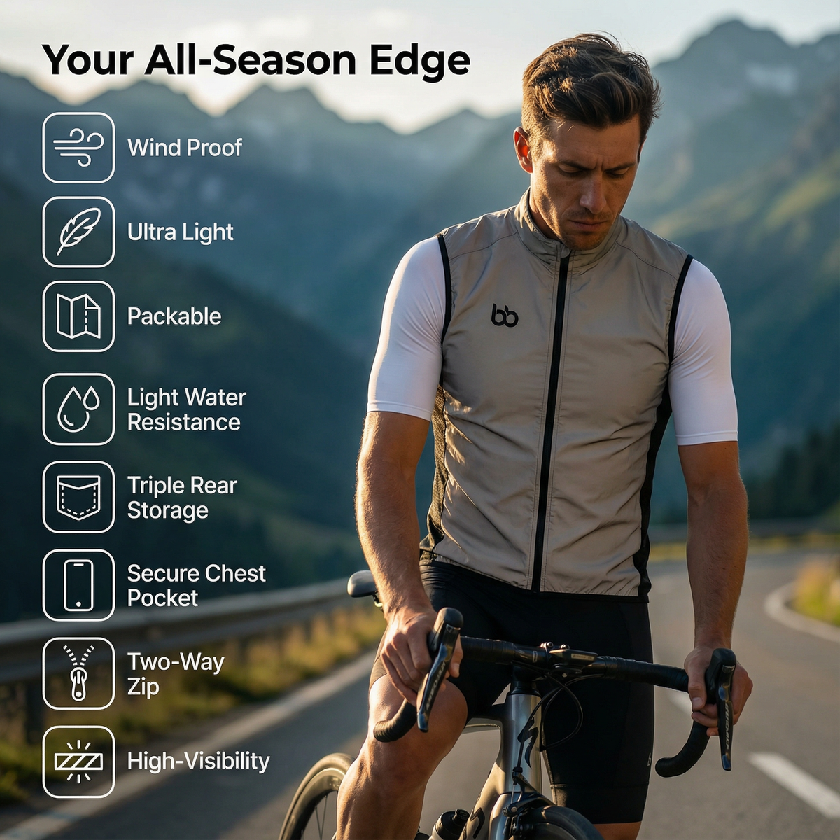 BB Aero Pro-Vent Cycling Gilet - Gray – Bicycle Booth